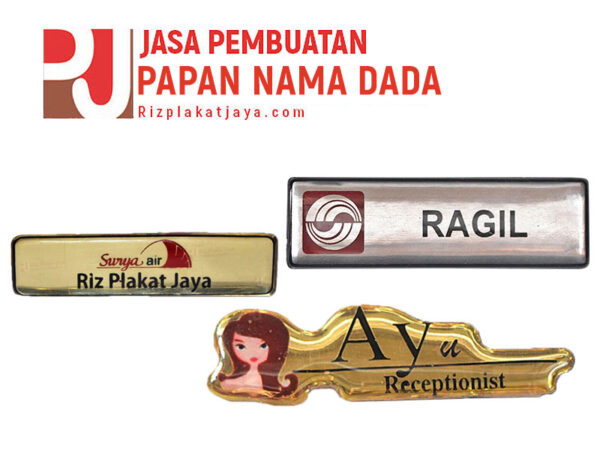 Pembuatan Nama Dada Custom Berkualitas di Riz Plakat