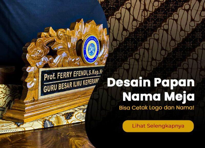 Desain Papan Nama Meja Custom Premium, Bisa Cetak Logo dan Nama!